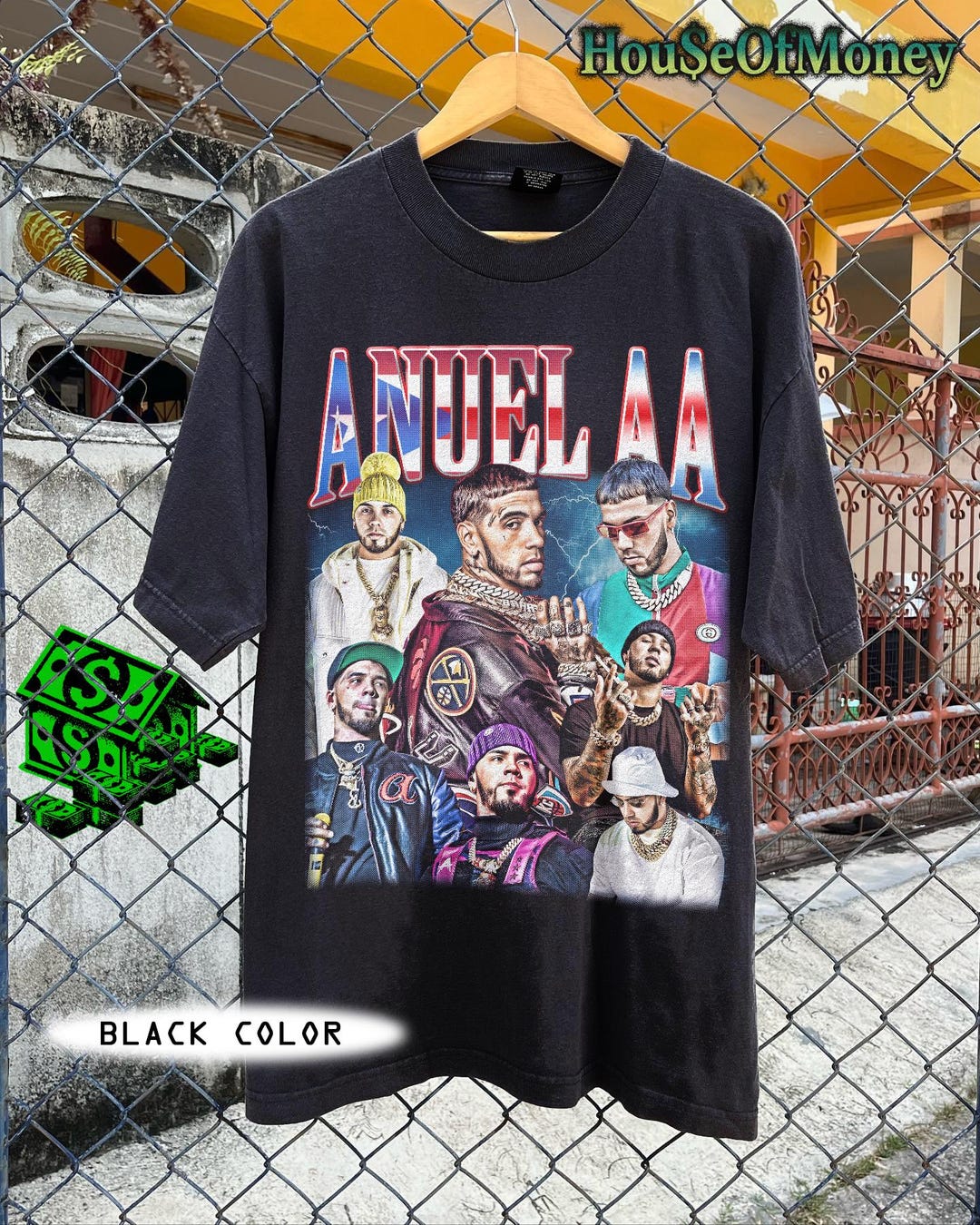 Anuel Aashirt, Anuel AA Retro Vintage Print T-shirt, Anuel AA Unisex ...