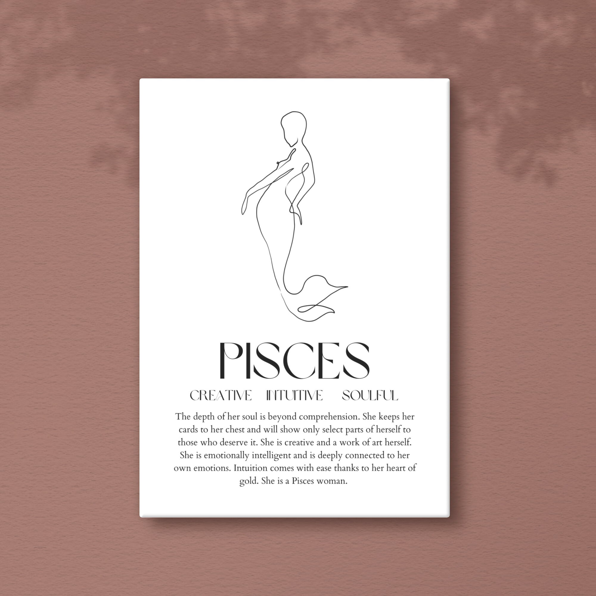 Pisces Astrology Print, SVG Instant Download, Astrology Print, Female ...