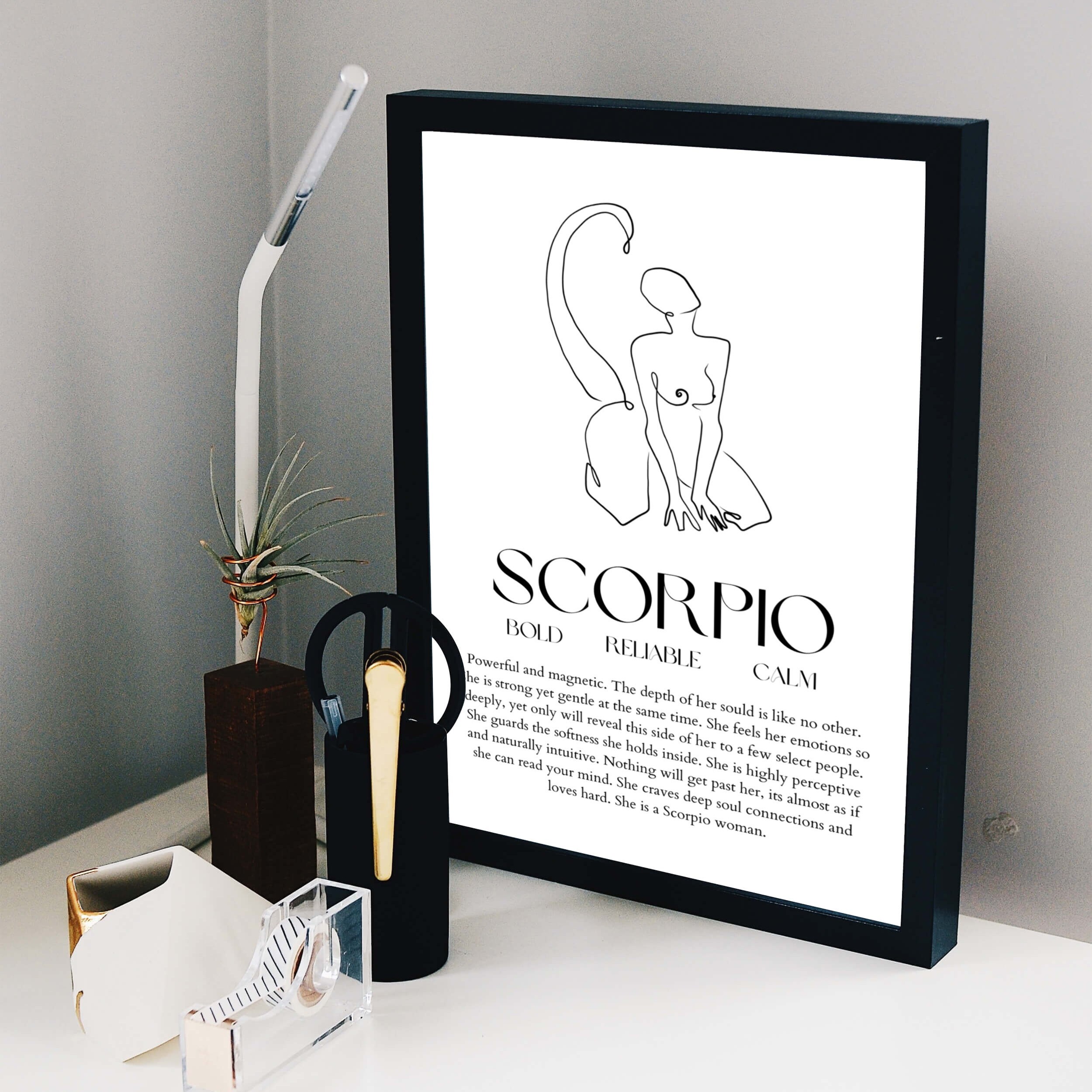 Scorpio Astrology Print, SVG Instant Download, Astrology Print, Female ...