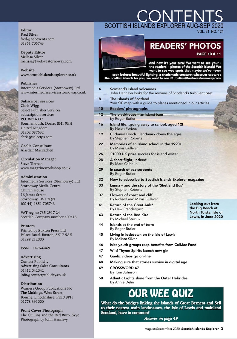 Scottish Islands Explorer Magazine August/september 2020 - Etsy UK