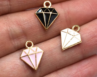 Diamond Shaped Charms - Etsy
