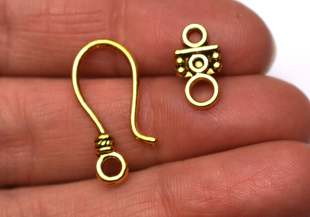 10 Golden Hook and Loop Clasps - Etsy