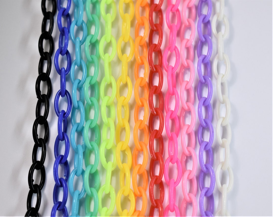 Colourful Plastic Chain, Acrylic Chain With Oval Links - Etsy