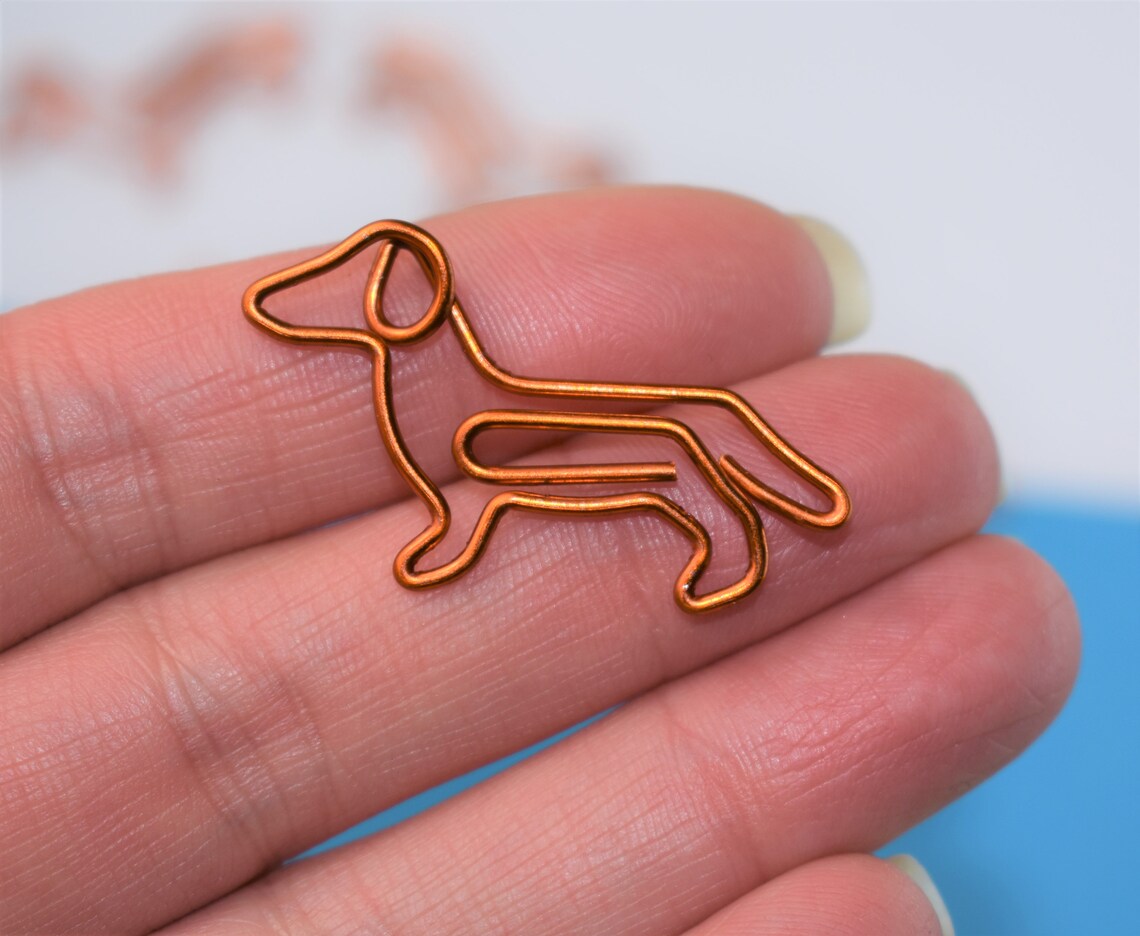 6 Dog paper clips or book marks dachshund paper clips | Etsy