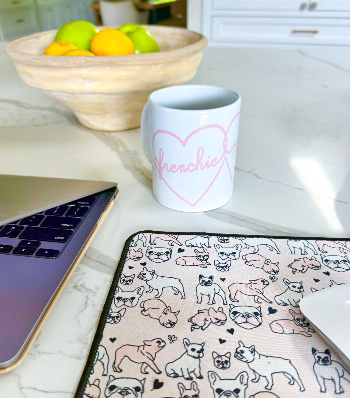 French Bulldog Art Mouse Pad | Cute Frenchie Desk Accessory | French ...