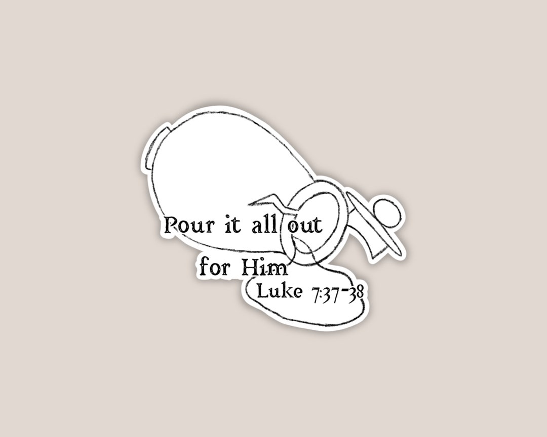Alabaster Jar Weather Resistant Sticker Minimal Modern Christian Art ...