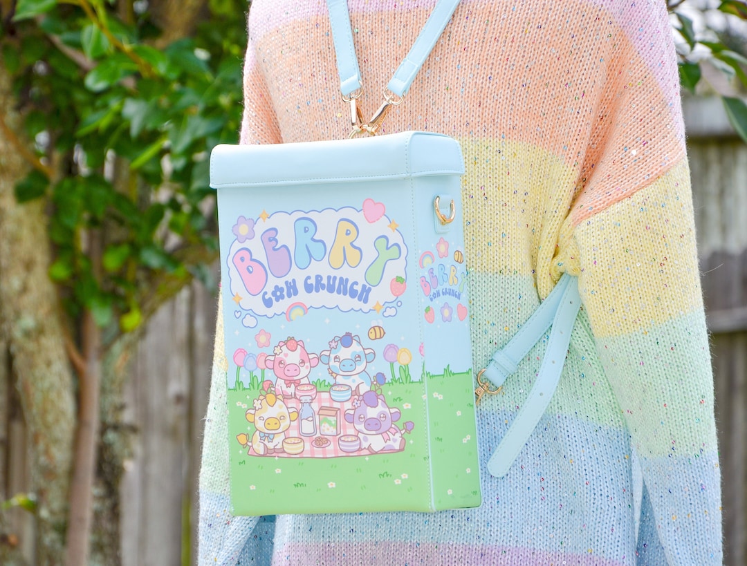 Berry Cow Crunch Kawaii Cereal Backpack, Kawaii Bag, Cute Backpack ...