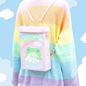 Froggy Charms Kawaii Cereal Backpack, Kawaii Bag, Cute Backpack, Women ...