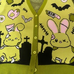 Zombie Bunny Cardigan - Etsy