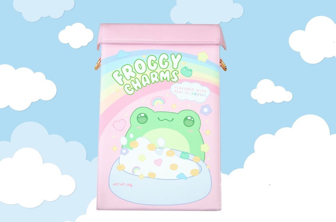 Froggy Charms Kawaii Cereal Backpack, Kawaii Bag, Cute Backpack, Women ...