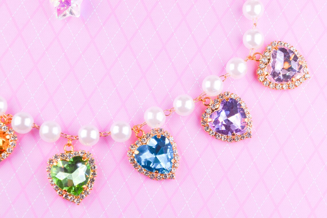 Rainbow crystal heart Rainbow Heart Charm LGBTQ Pride | Etsy