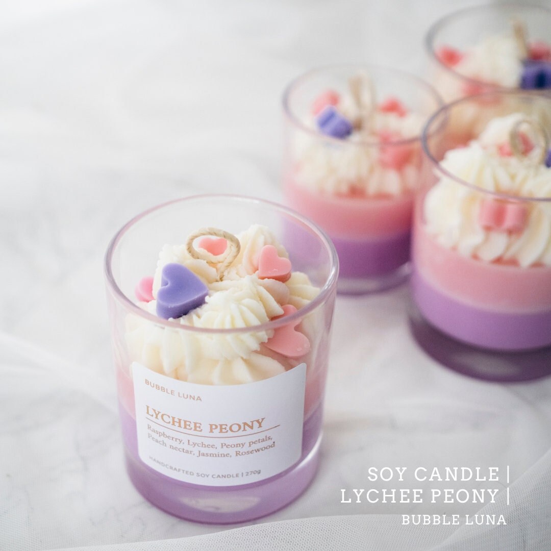 Lychee Peony Soy Wax Candle: Fruity Floral Scent - Etsy Australia