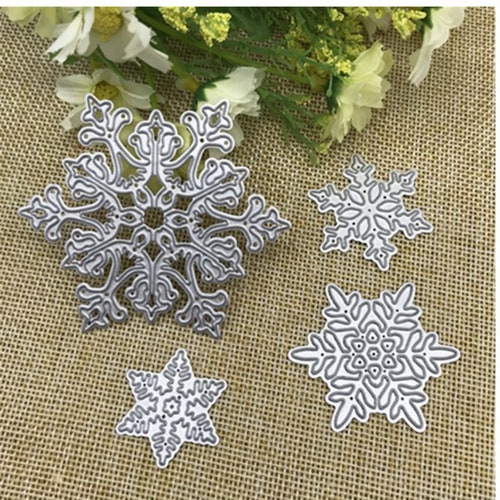 4pcs Snowflake Metal Die Cut for DIY Scrapbooking Greeting | Etsy