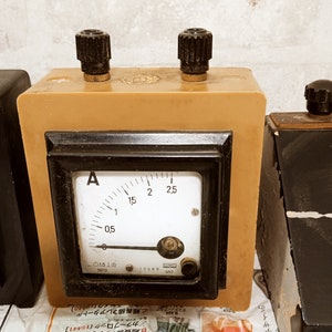 Vintage Laboratory Ammeter, Antique Electrical Measuring Device, Retro ...