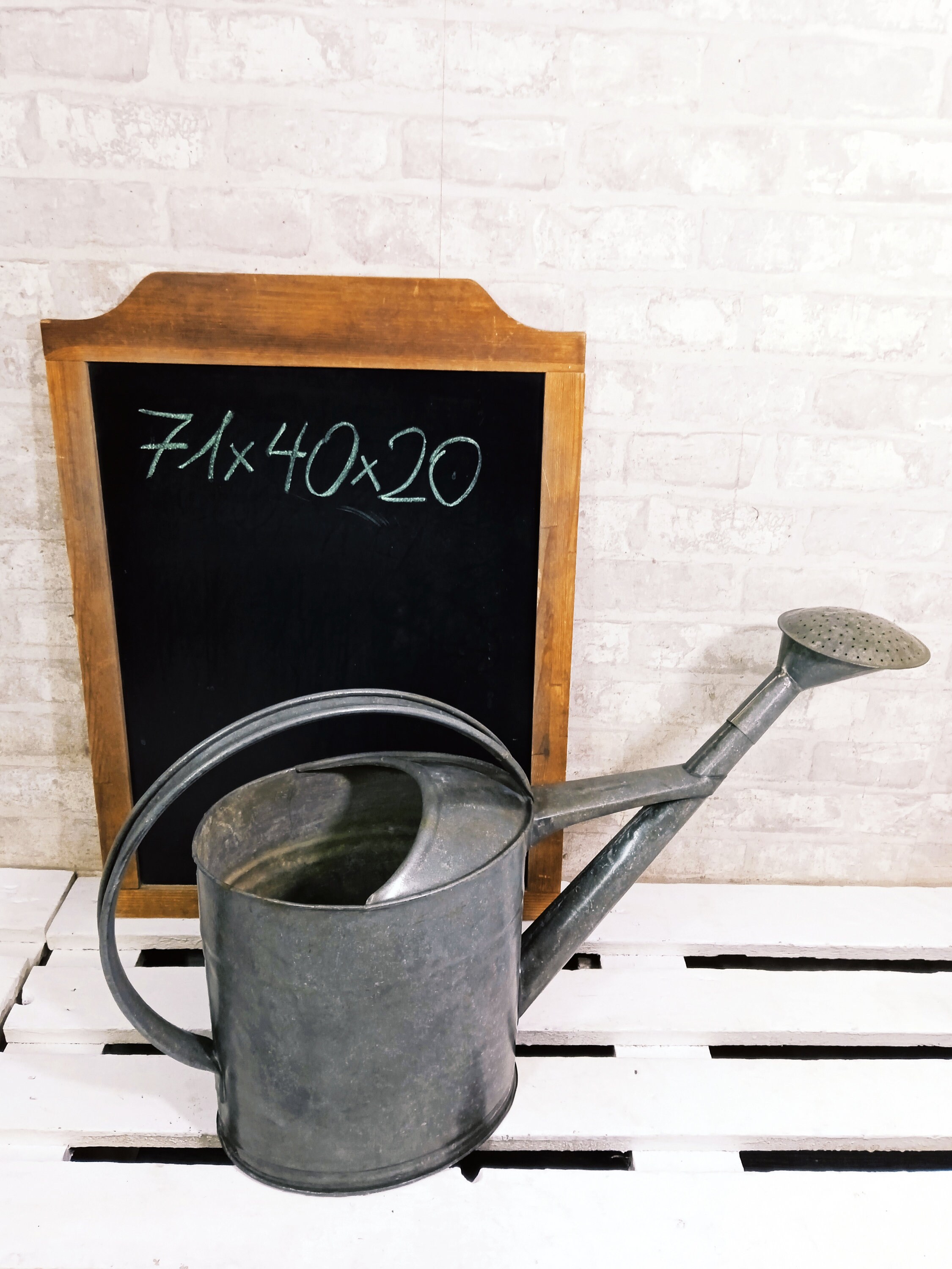 VINTAGE WATERING CAN Vintage Water Container Silver Gray Metal ...