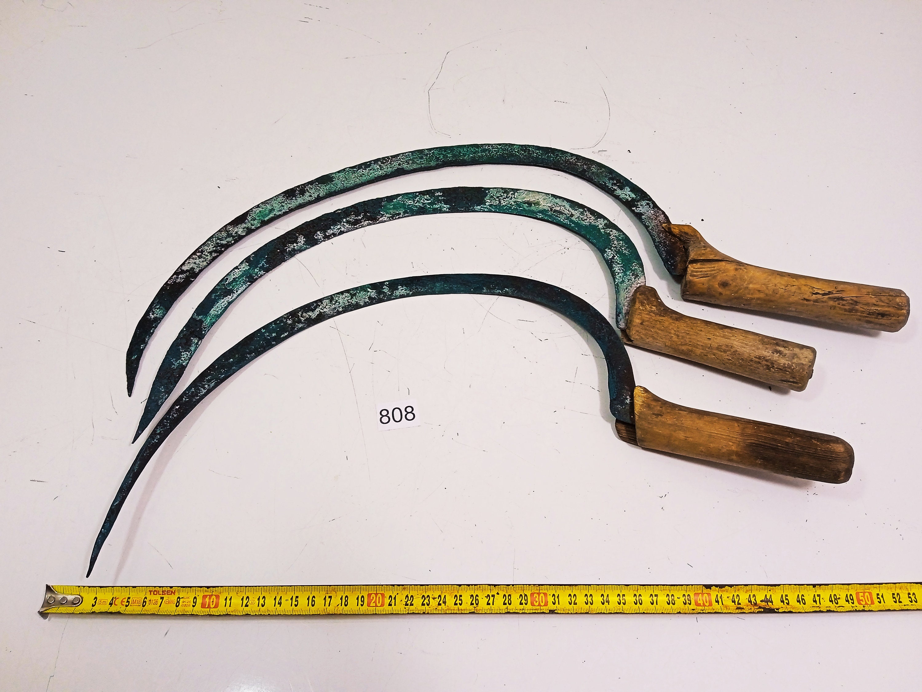 Antique Sickle Iron Cast Wrought , Set of Three SICKLES Sickle Blades ...