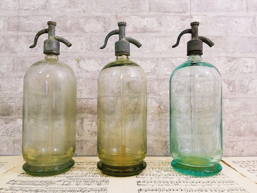 Vintage Glass Soda Bottle With Siphon Antique Style Carbonated Drink ...