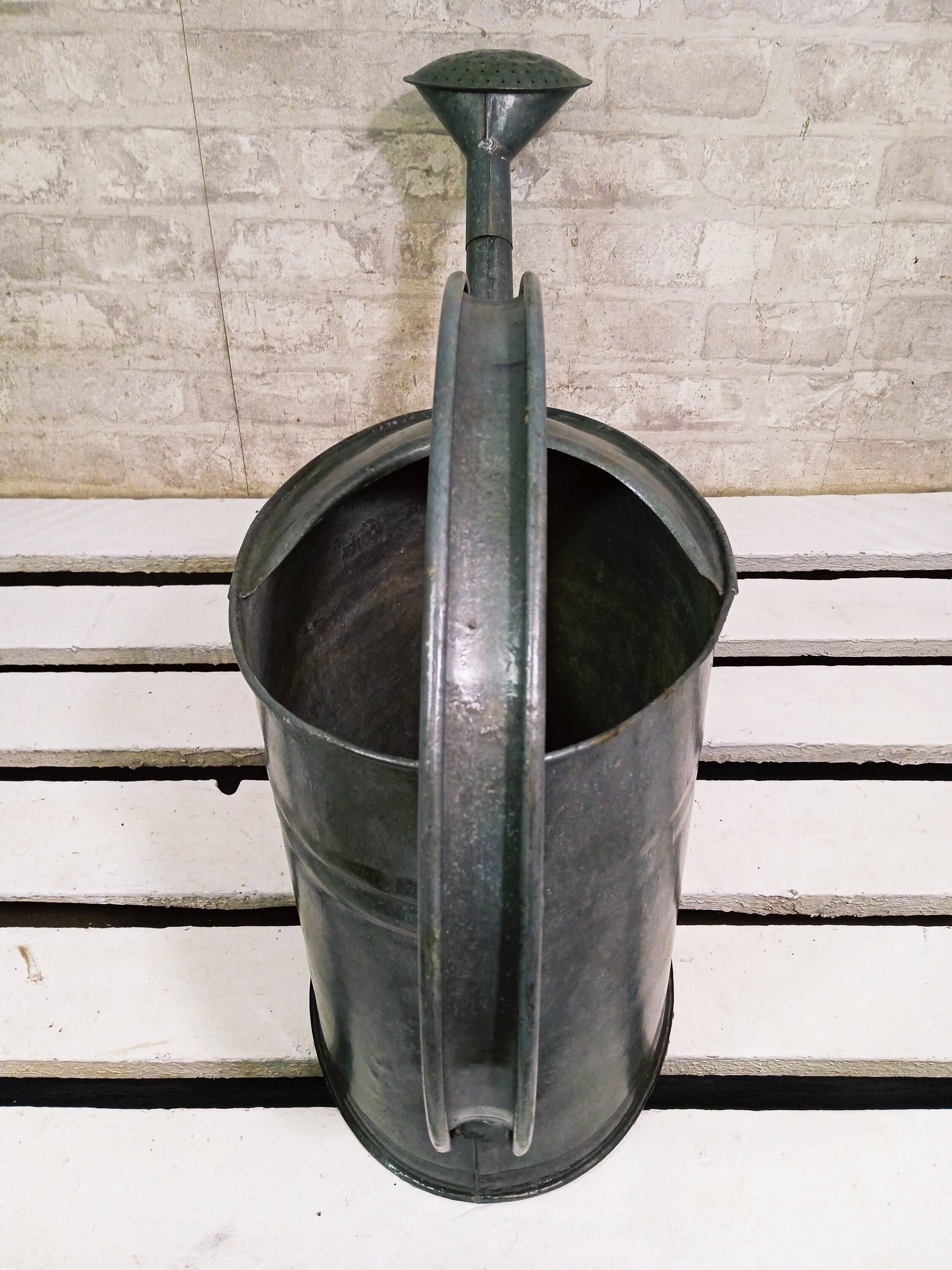 VINTAGE WATERING CAN Vintage Water Container Silver Gray Metal ...