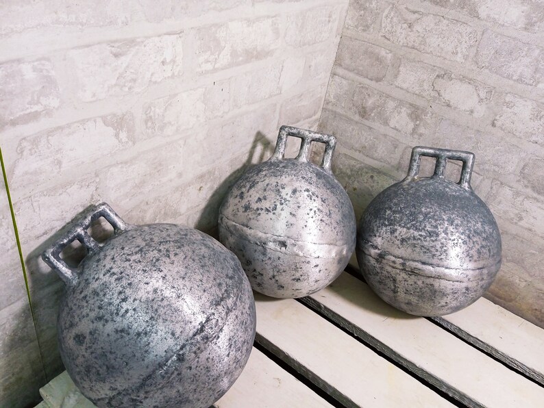 Vintage Set of 3 Buoys, Retro Nautical Decor, Antique Marine Floats ...