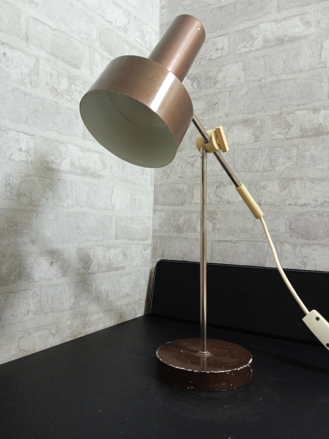 Vintage Brown Desk Lamp, Retro Office Light, Antique Task Lamp ...