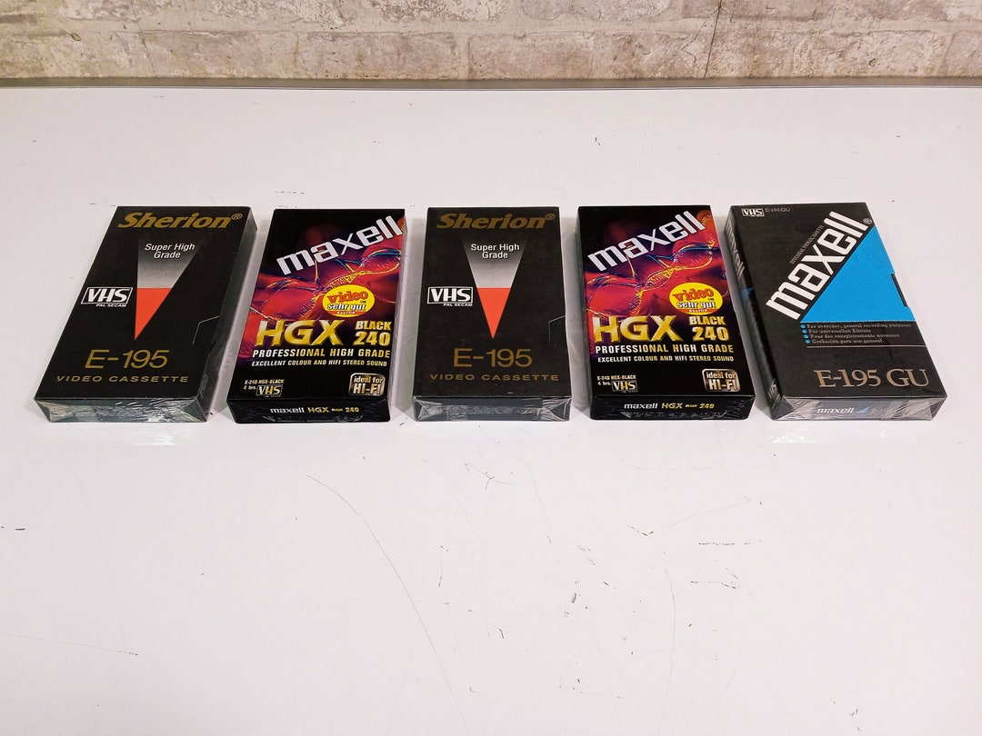 Vintage Maxell & Sherion VHS Tapes - Retro Video Collection - Classic ...