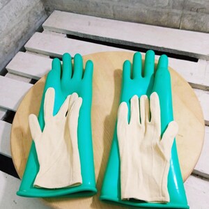 Turquoise Hospital X-ray Gloves Retro Medical Protective Gear Antique Radiology Equipment, X-ray ...