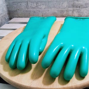 Turquoise Hospital X-ray Gloves Retro Medical Protective Gear Antique Radiology Equipment, X-ray ...