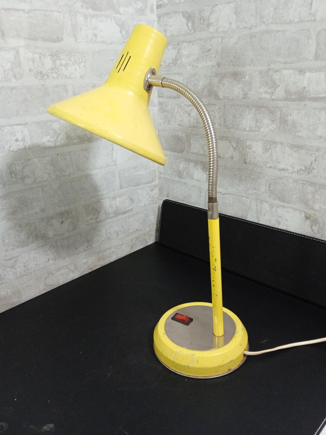 Vintage Yellow Desk Lamp, Retro Task Light, Antique Office Lamp ...