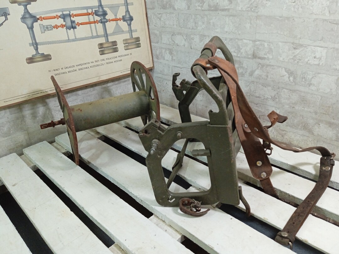 Vintage Military Reel and Spool, Antique Winding Tool, Retro Industrial ...