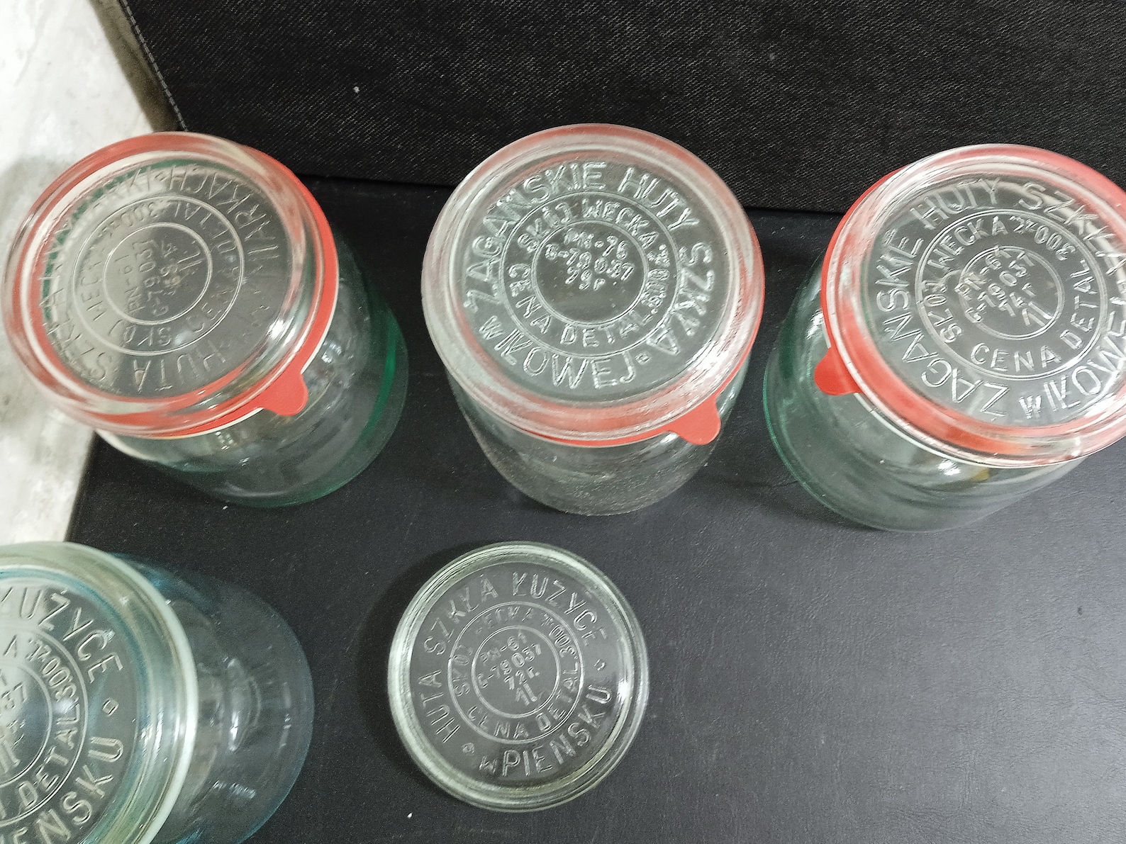 Vintage Set of 4 Jars With Lids - Antique Glass Storage Jars ...