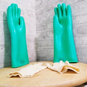 Turquoise Hospital X-ray Gloves Retro Medical Protective Gear Antique Radiology Equipment, X-ray ...