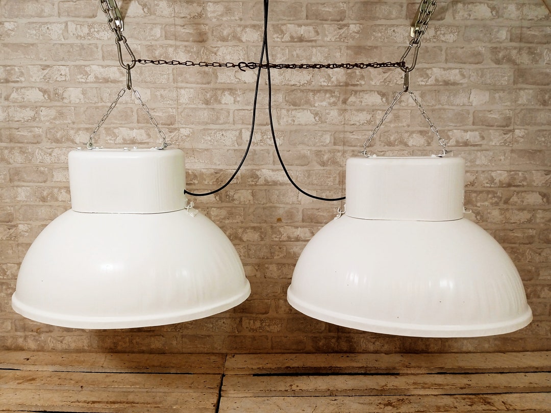 White Submarine-style Lamp, Retro Nautical Lighting Fixture, Industrial ...