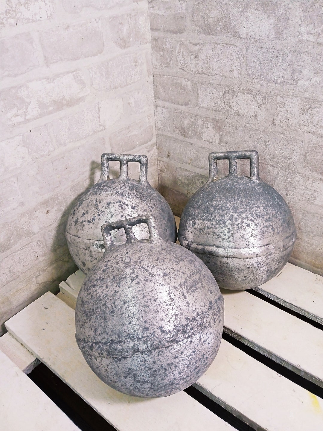 Vintage Set of 3 Buoys, Retro Nautical Decor, Antique Marine Floats ...