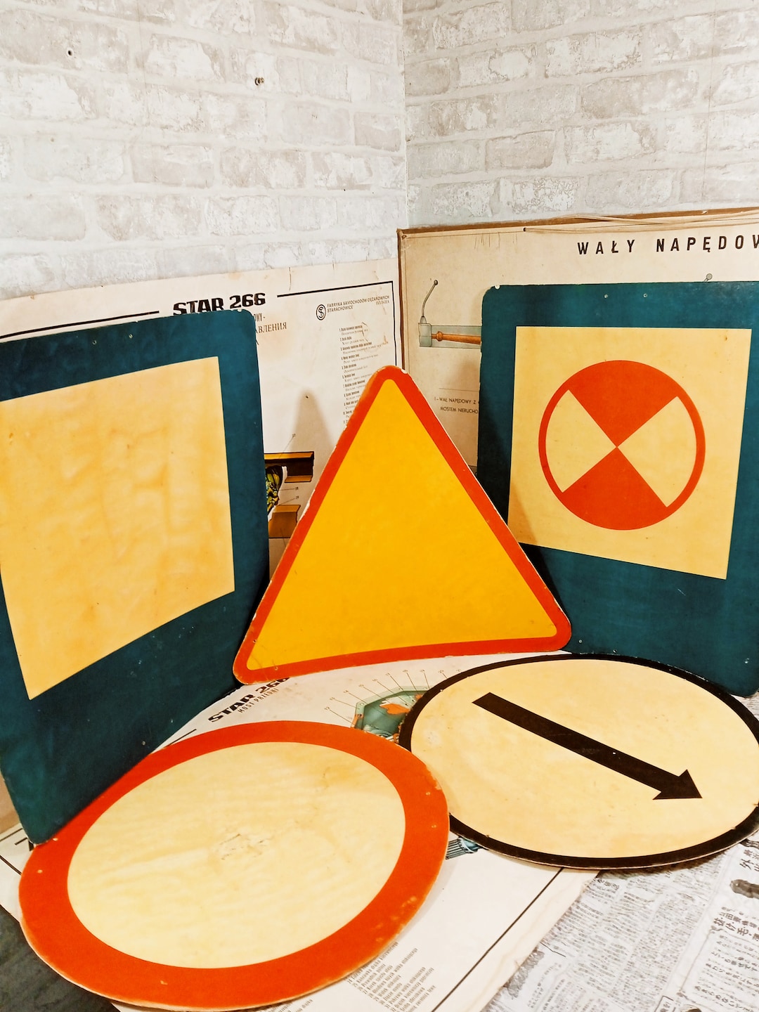 Traffic Signs Collection, Antique Road Safety Decor, Classic Highway ...