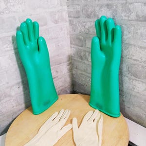 Turquoise Hospital X-ray Gloves Retro Medical Protective Gear Antique Radiology Equipment, X-ray ...