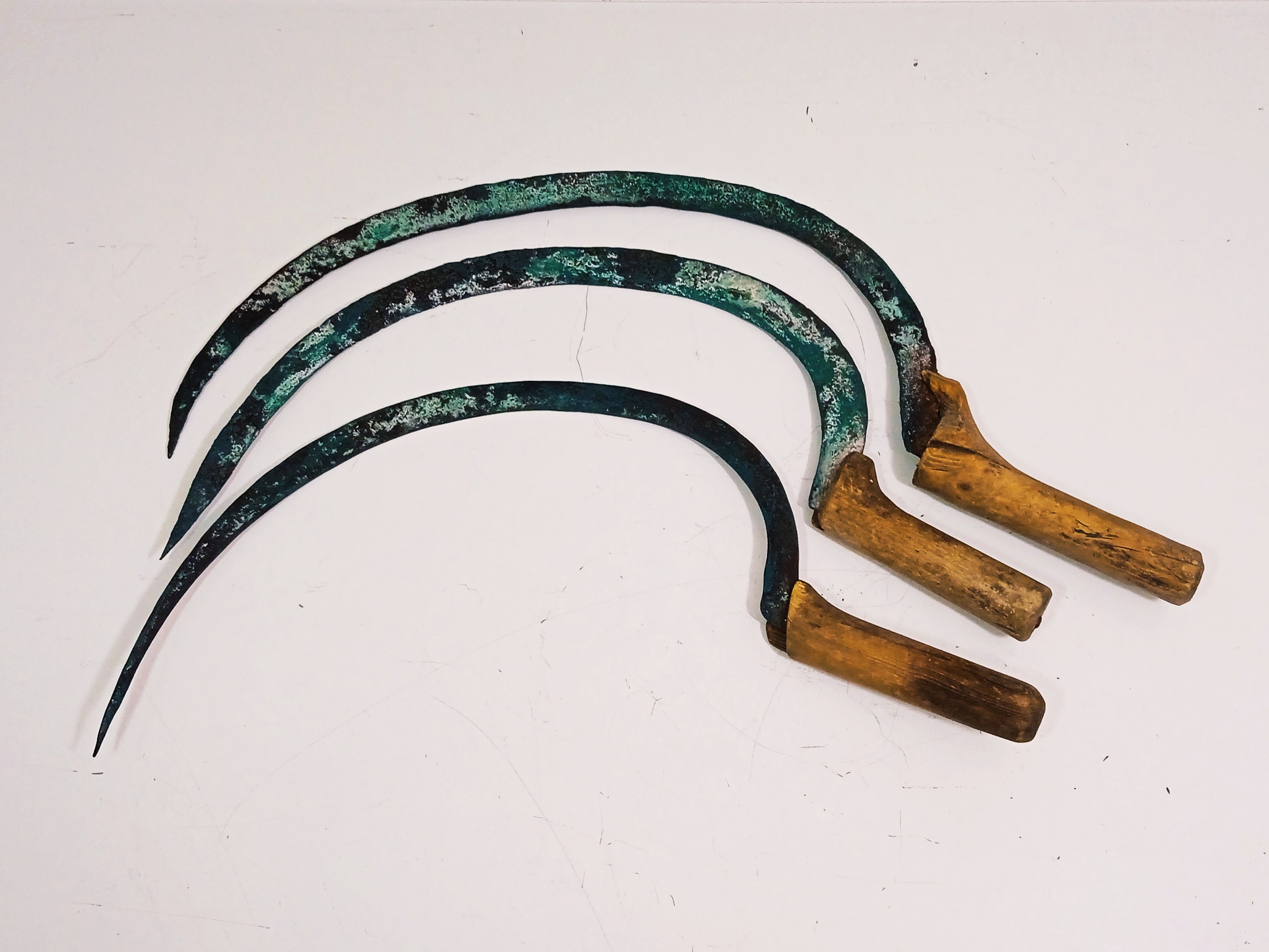 Antique Sickle Iron Cast Wrought , Set of Three SICKLES Sickle Blades ...