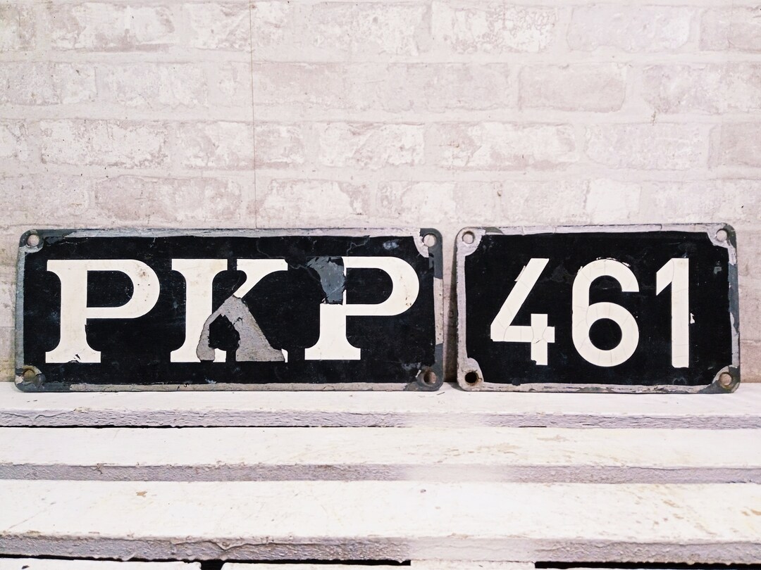 Vintage Numeric Sign Set, Antique Railway Markings, Collectible PKP ...