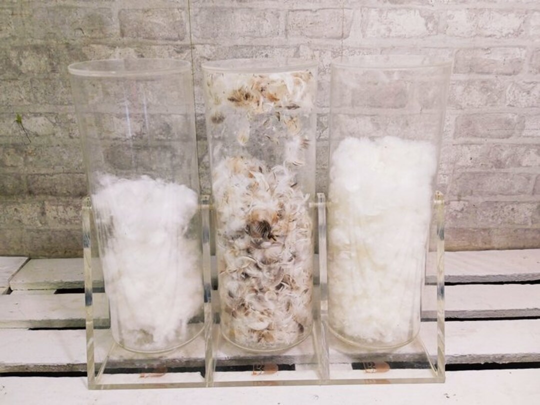 Cylindrical Plastic Containers With Feathers, Unique Decorative Storage ...