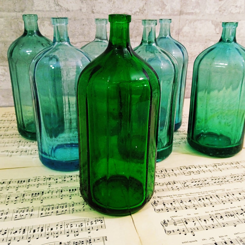 Retro Glass Bottle - Etsy