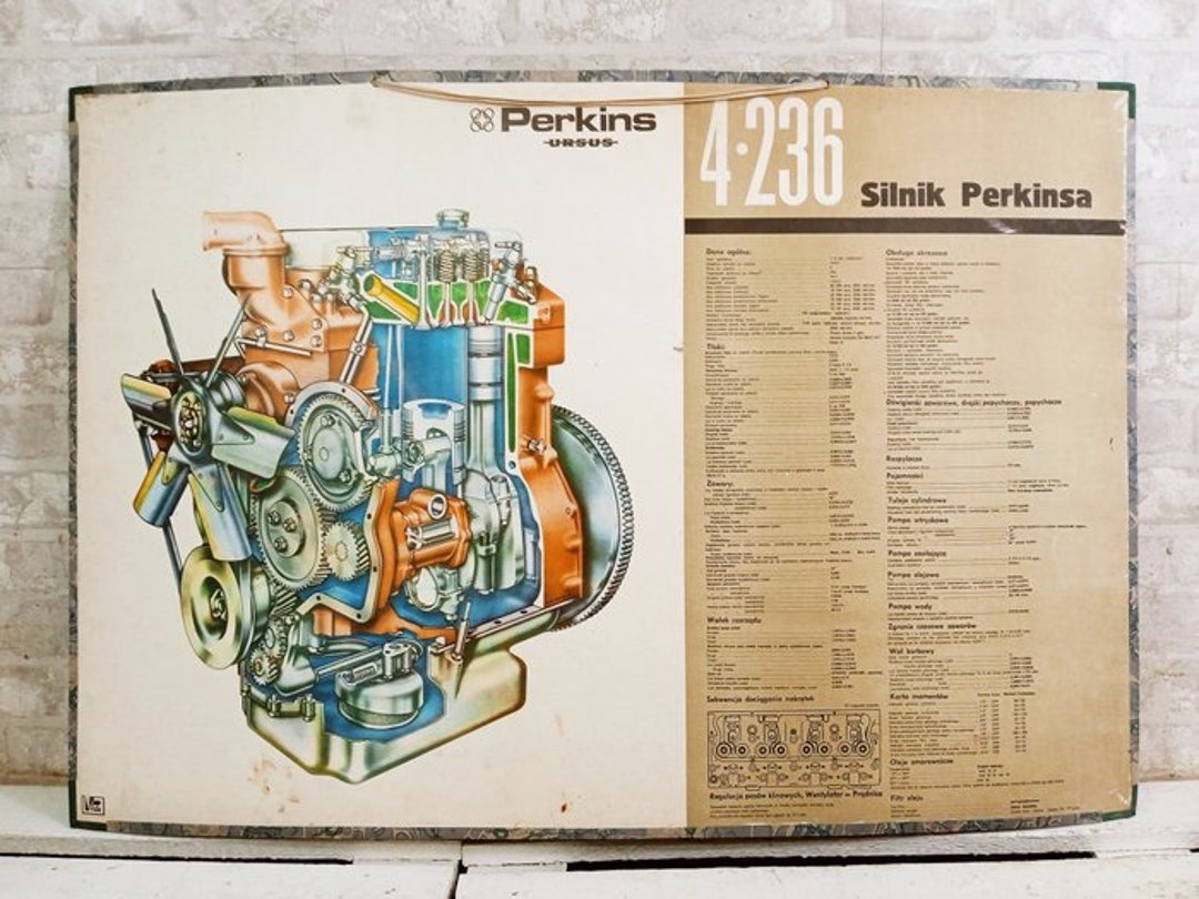 Perkins Engine Poster, Antique Industrial Artwork, Retro Engine ...