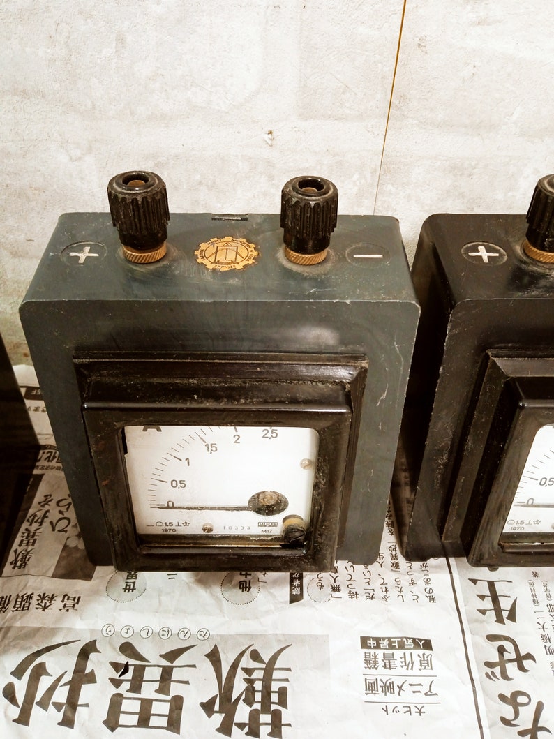 Vintage Laboratory Ammeter, Antique Electrical Measuring Device, Retro ...