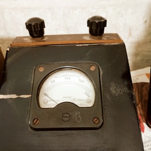 Vintage Laboratory Ammeter, Antique Electrical Measuring Device, Retro ...