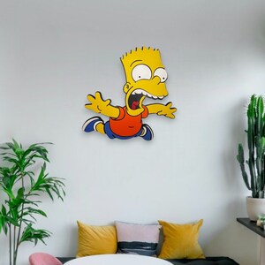 Bart Simpson Wood 3D Sign Panel, Wall Art Poster Print Home,office Room ...