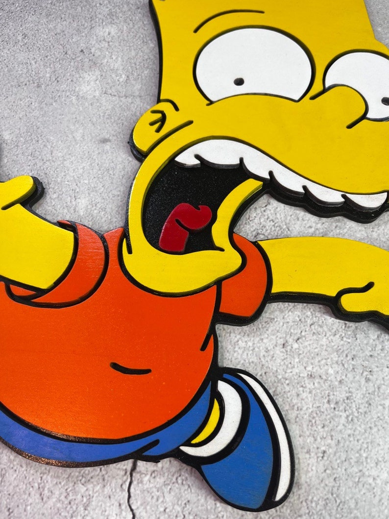 Bart Simpson Wood 3D Sign Panel, Wall Art Poster Print Home,office Room ...
