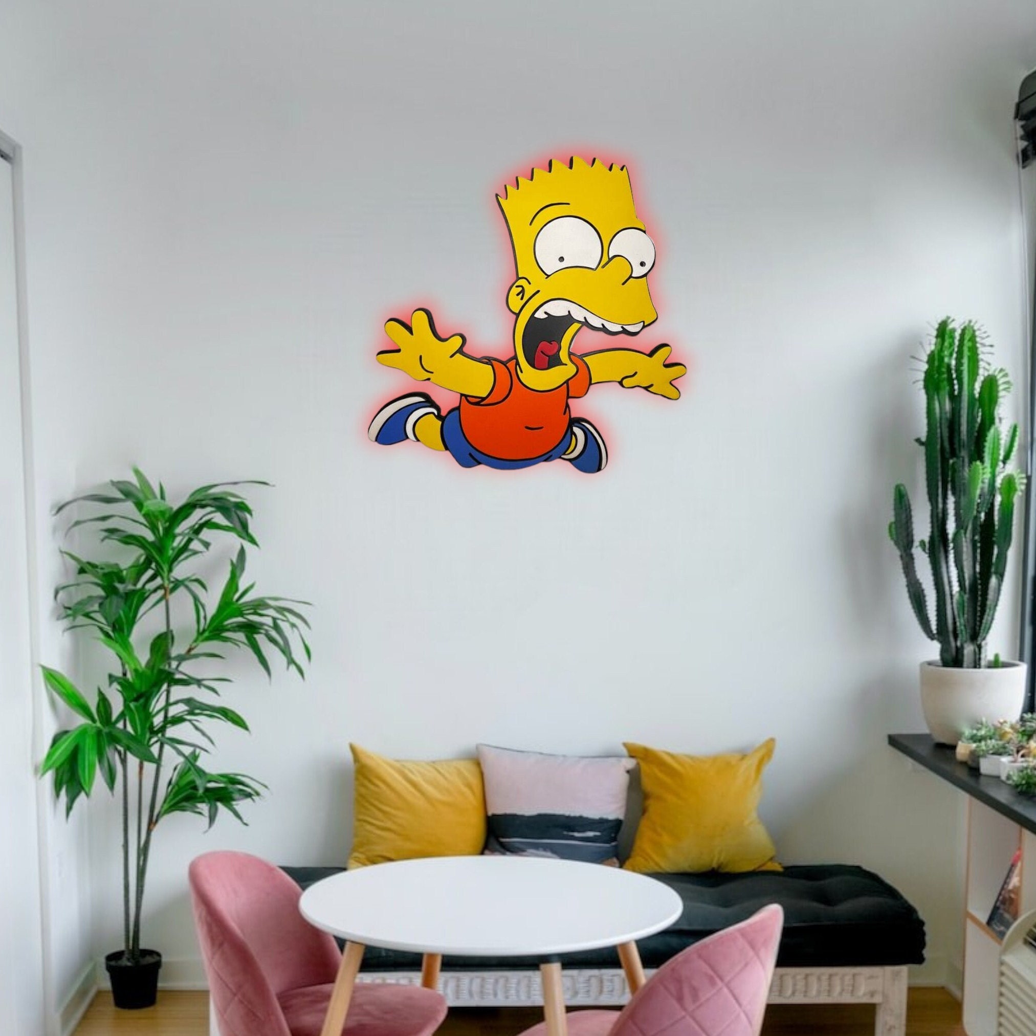 Bart Simpson Wood 3D Sign Panel, Wall Art Poster Print Home,office Room ...