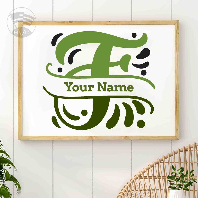 Letter F Split Monogram Svg Eps Dxf Png Bundle to Make Personal Reunion ...
