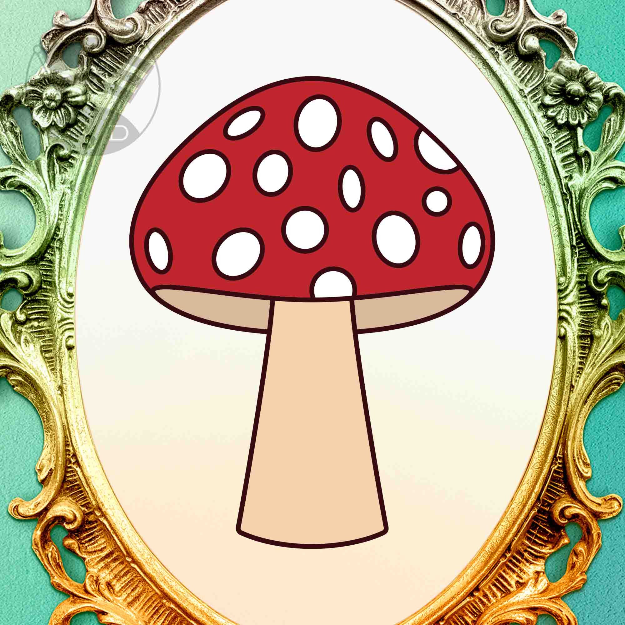 Red Mushroom Art Svg Eps Dxf Png Bundle for Personal Cricut Projects ...