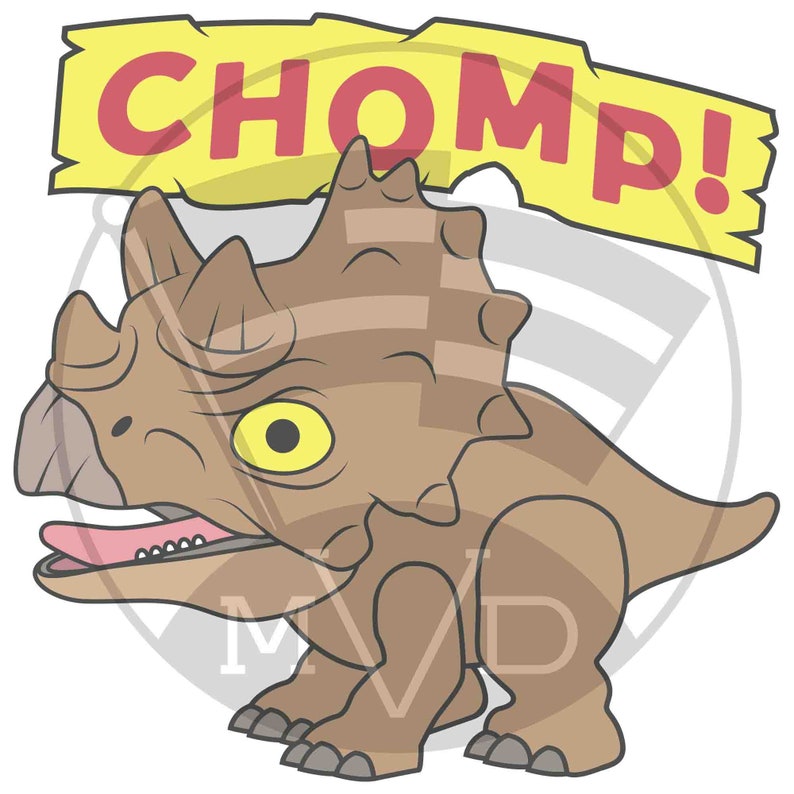 Chomp Triceratops Dinosaur Svg Png Eps Dxf Bundle for Personal ...