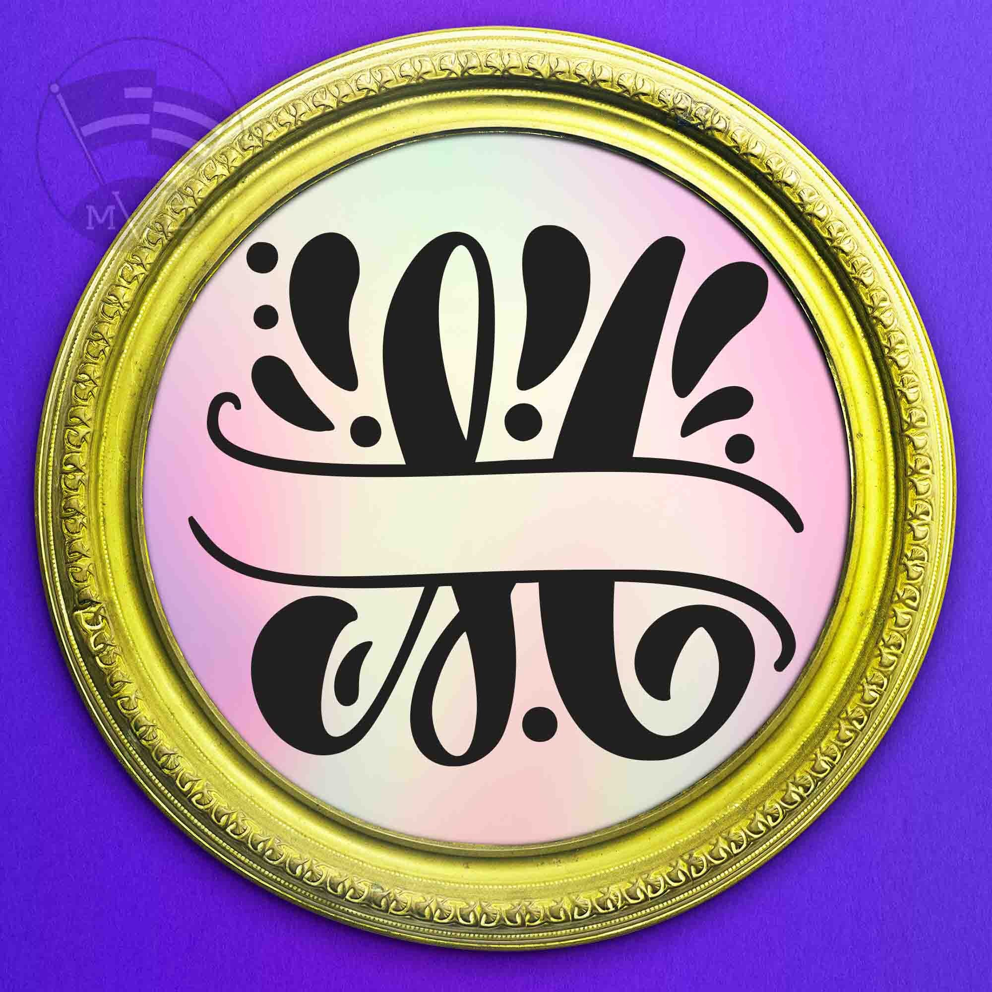 Letter M Split Monogram Svg Eps Dxf Png Bundle to Make Personal Reunion ...