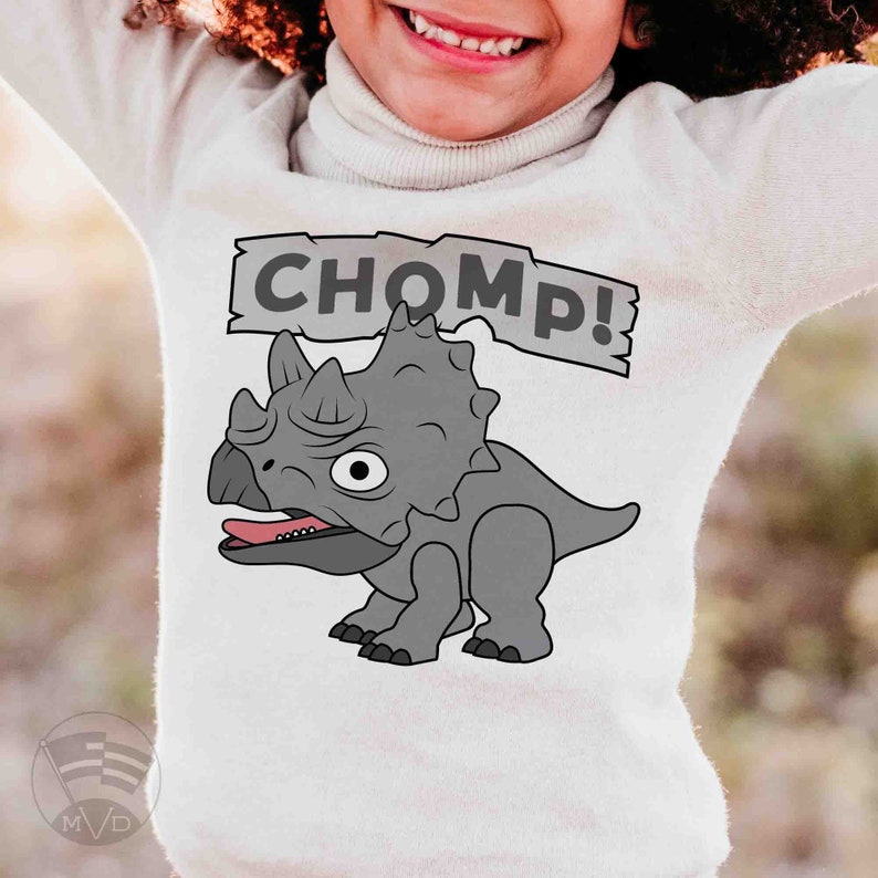 Chomp Triceratops Dinosaur Svg Png Eps Dxf Bundle for Personal ...